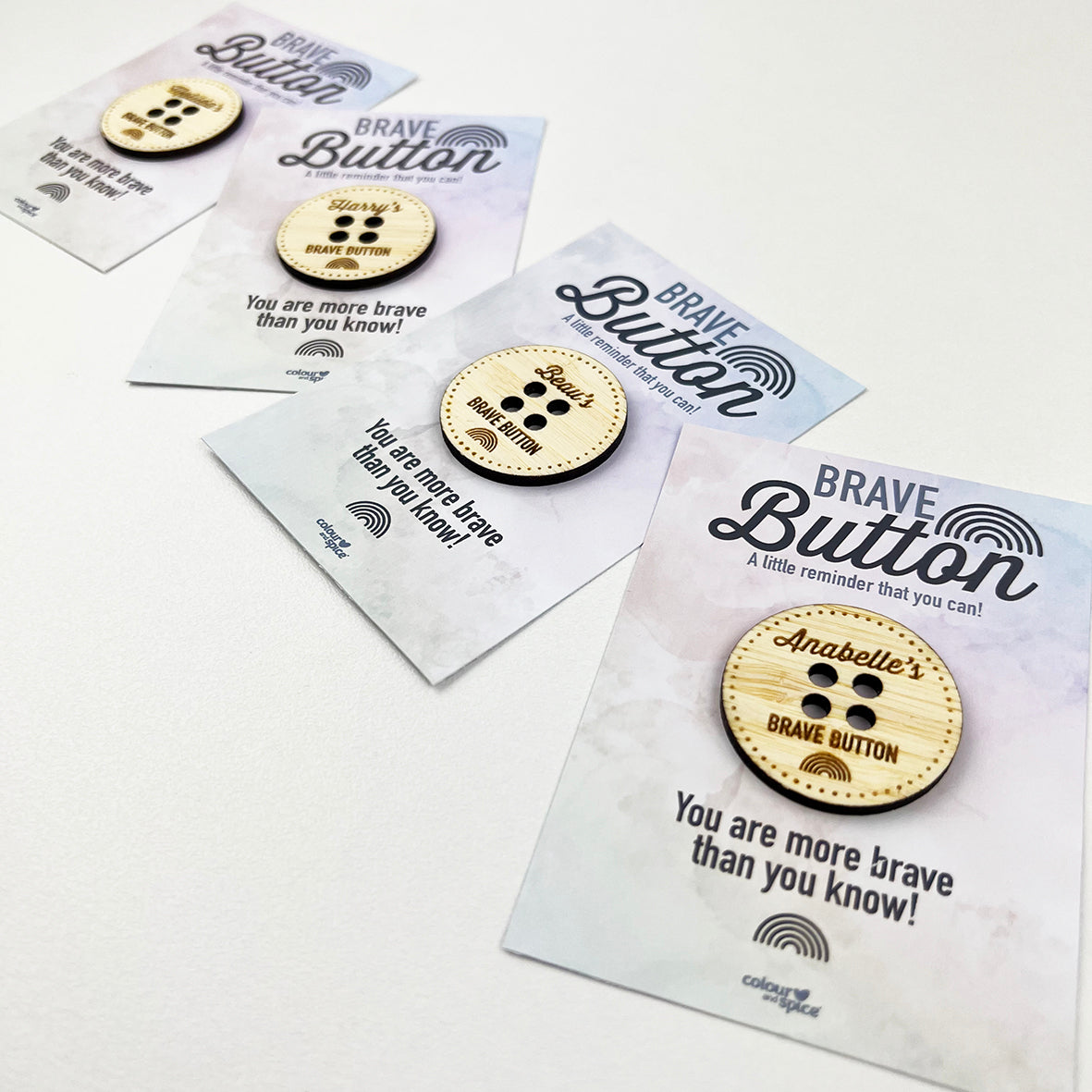 Personalised Brave Button – Colour and Spice Pty Ltd