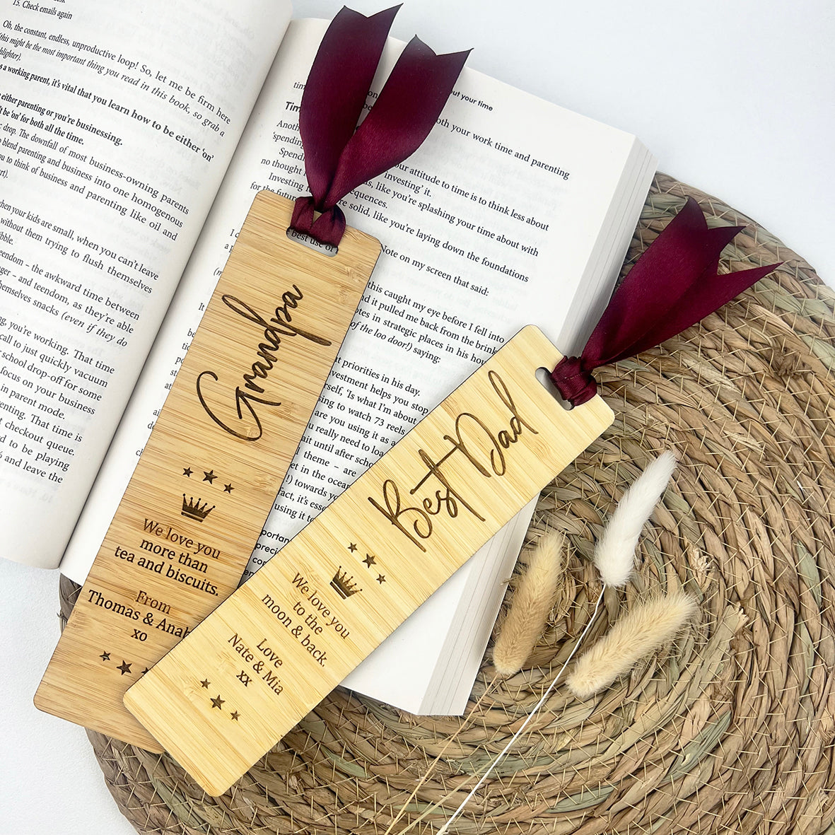 Personalised Crown Bamboo Bookmark – Colour and Spice Pty Ltd