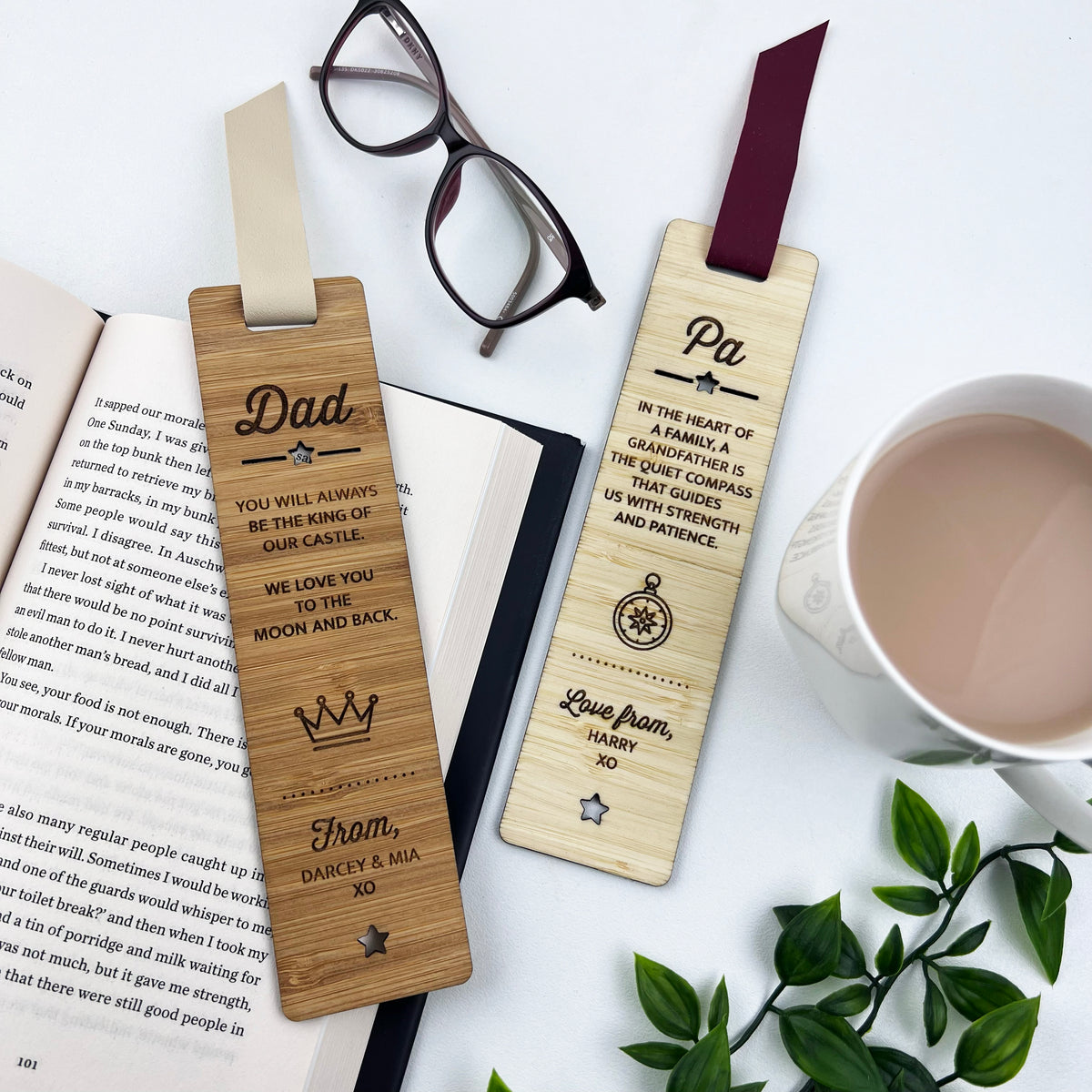 Personalised Icon Bamboo Bookmark (2 colours) – Colour and Spice Pty Ltd