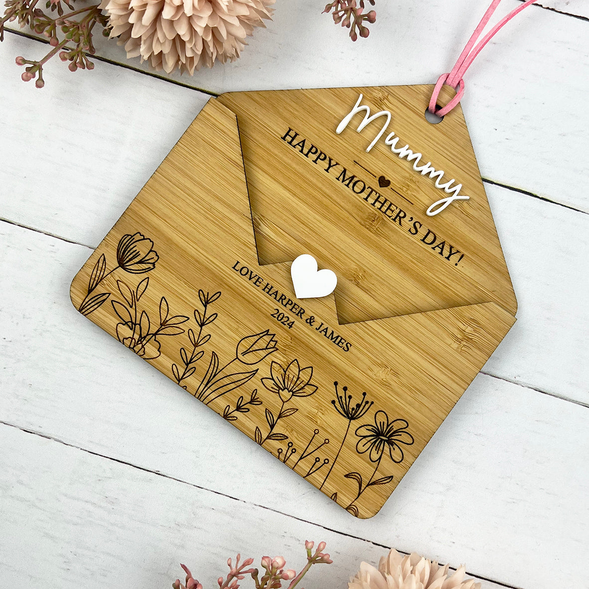 Mother's Day Personalised Bamboo Envelope - Colour and Spice Pty Ltd