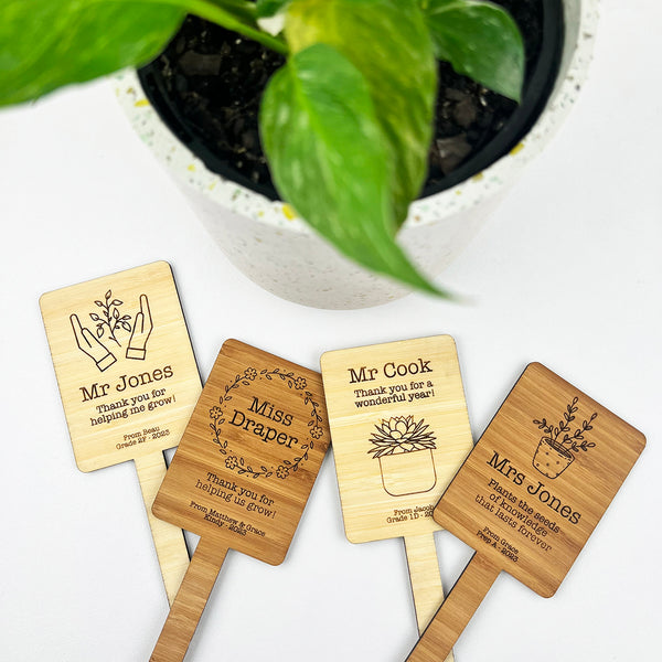 Thank You Teacher Planter Stick (4 designs) - Colour and Spice Pty Ltd