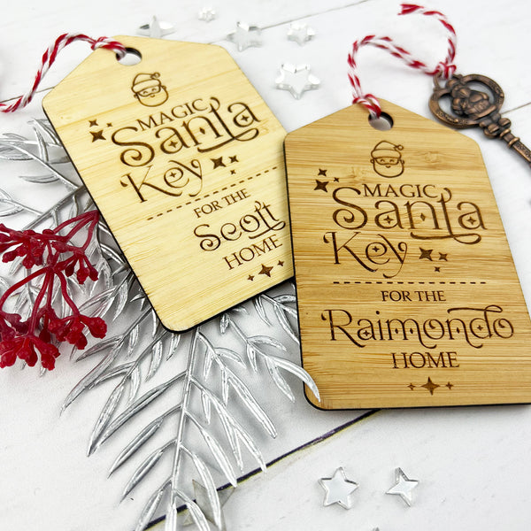 Santa's Magic Bamboo Key Ring and Key - Colour and Spice Pty Ltd