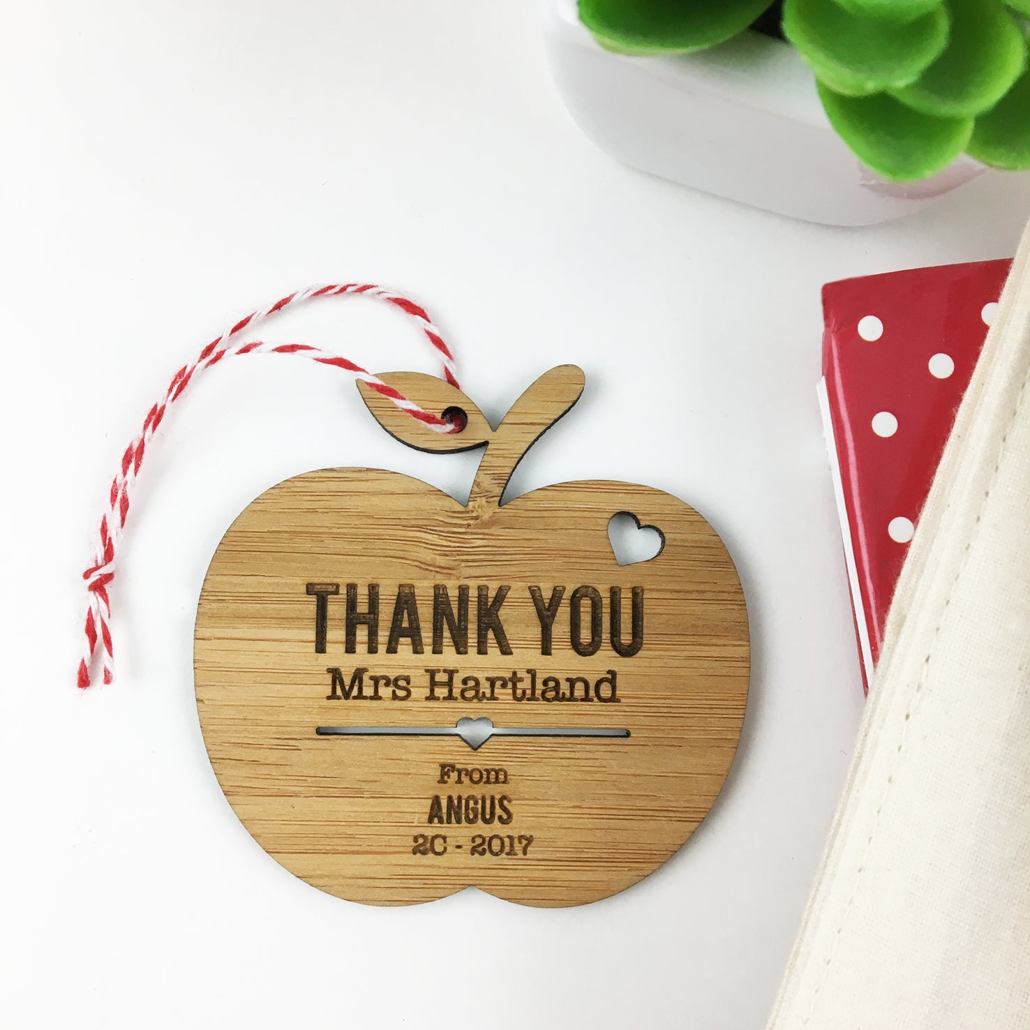 Thank You Apple Ornament - Colour and Spice Pty Ltd