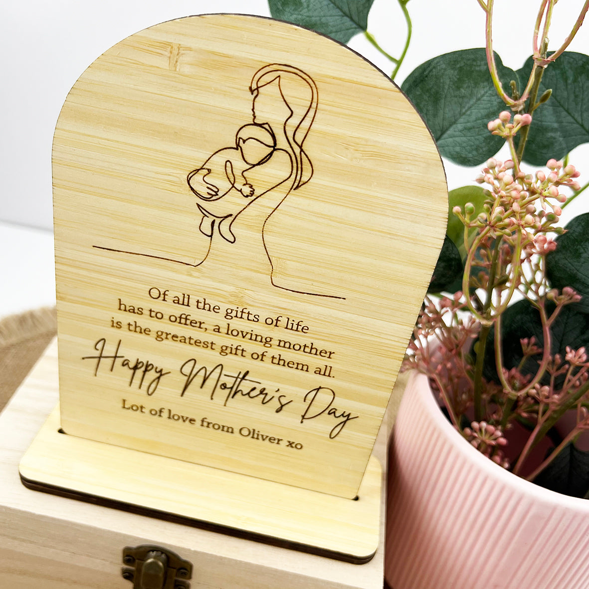 Personalised Greatest Gift Bamboo Arch & Stand - Colour and Spice Pty Ltd