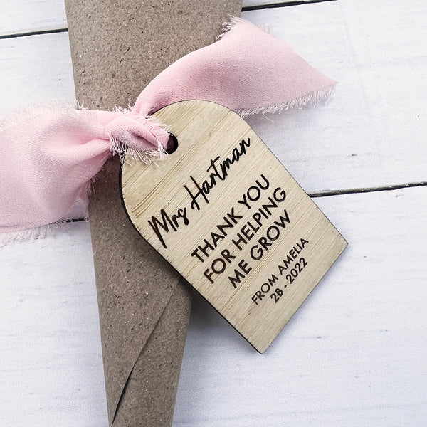 Personalised Bamboo Flower Bouquet & Tag - Colour and Spice Pty Ltd