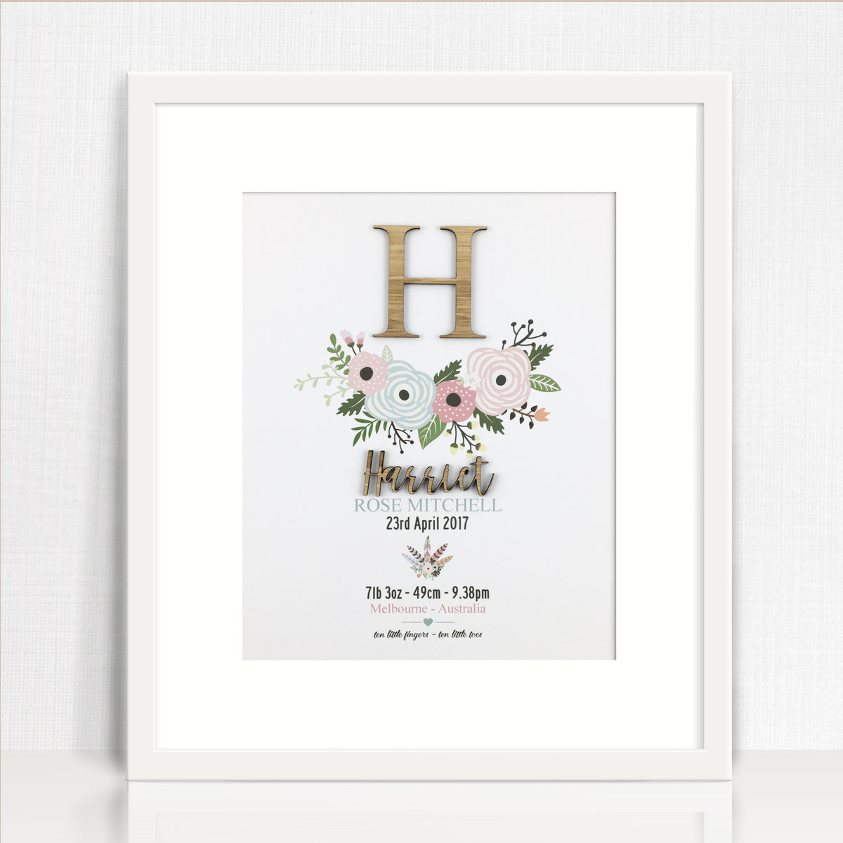 3D Personalised Birth Prints, Baby Announcement, Newborn Keepsake ...