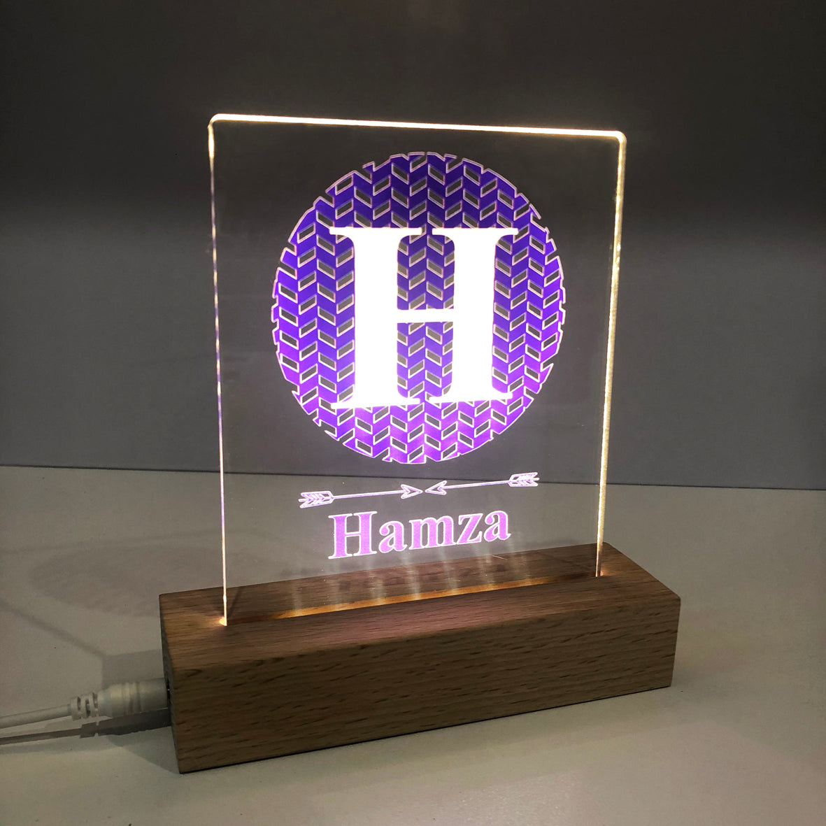 Boys Monogram Personalised Night Light - Colour and Spice Pty Ltd