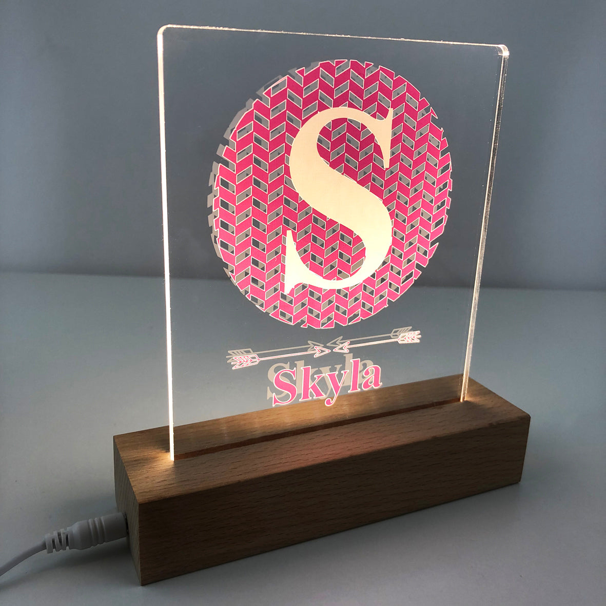 Girls Monogram Personalised Night Light – Colour and Spice Pty Ltd