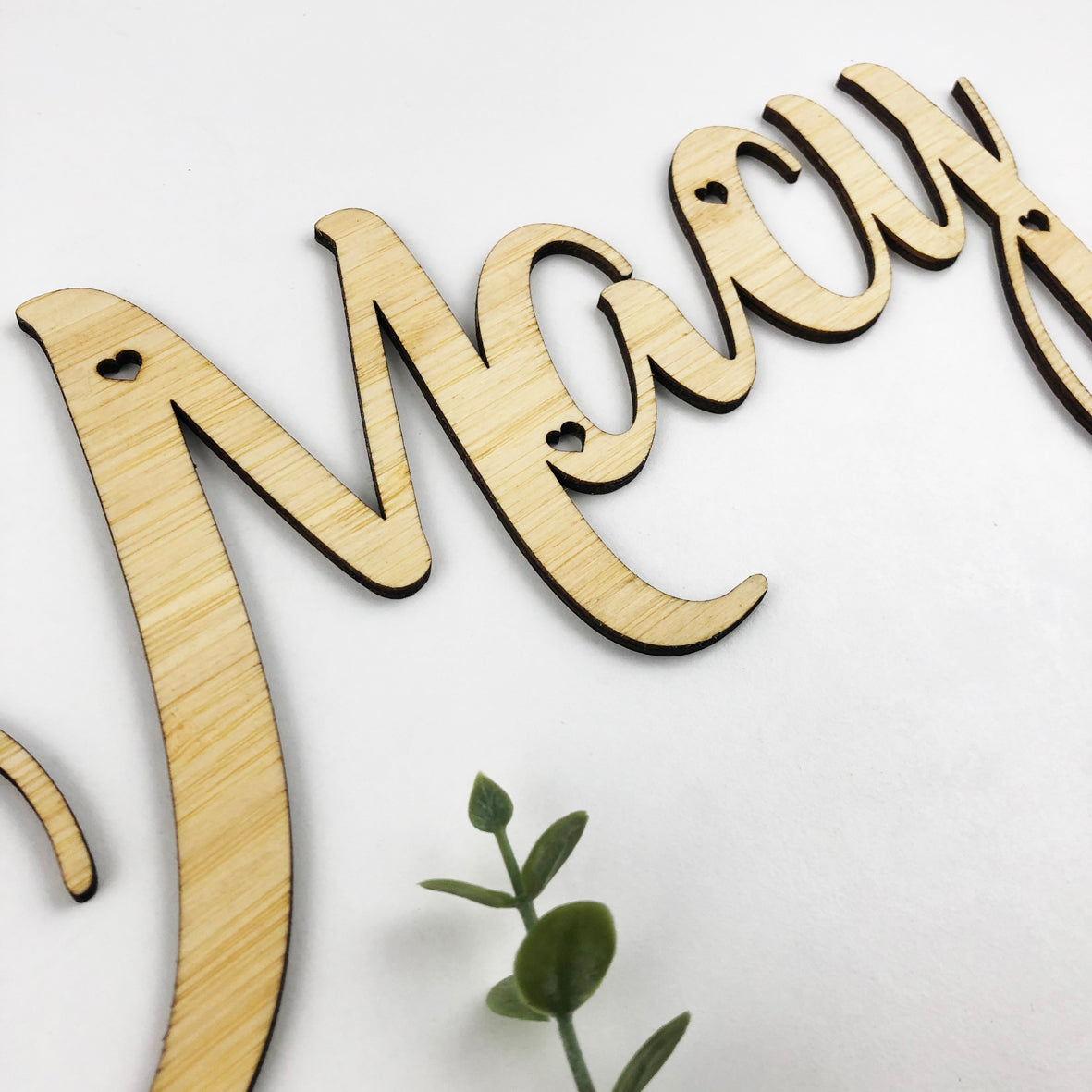 Cursive Name Plaque (with cut outs) - Colour and Spice Pty Ltd