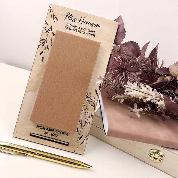 Personalised Teacher Notepad Stand - Colour and Spice Pty Ltd