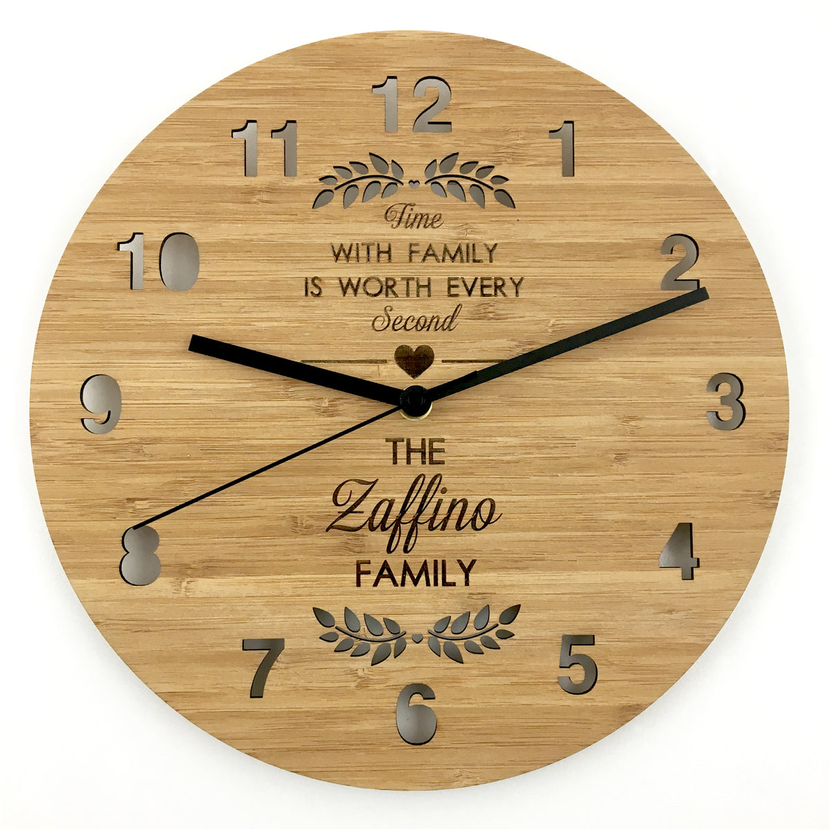 Time With Family Bamboo Clock - Colour and Spice Pty Ltd